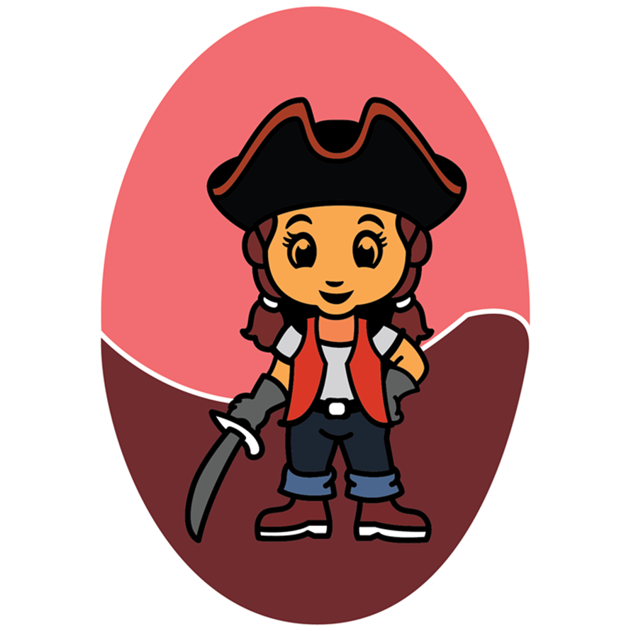 Pirate Girl Oval Sand Art Picture (10 Pack) – Teddy Tastic