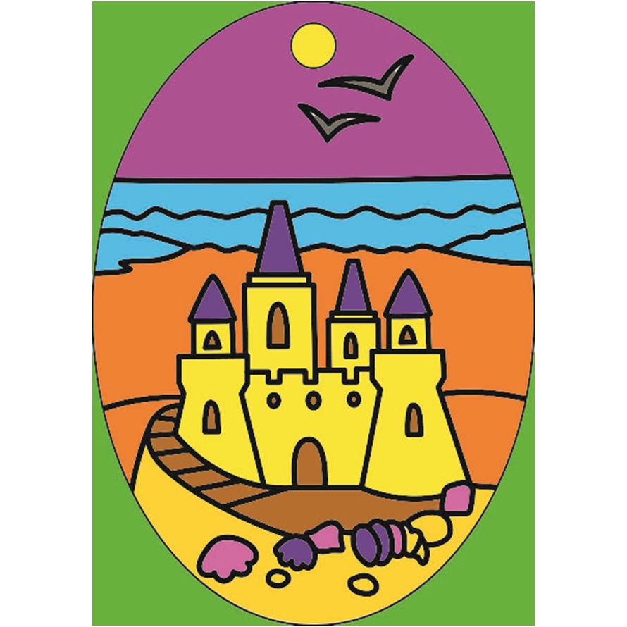 Sandcastle Oval Sand Art Picture (10 Pack) – Teddy Tastic