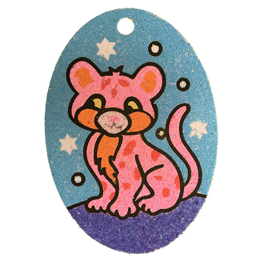 Winter Snow Leopard Oval Sand Art Picture (10 Pack) – Teddy Tastic