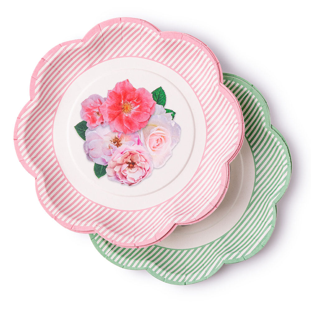A Very English Rose Small Paper Party Plates | Party Pieces – Teddy Tastic